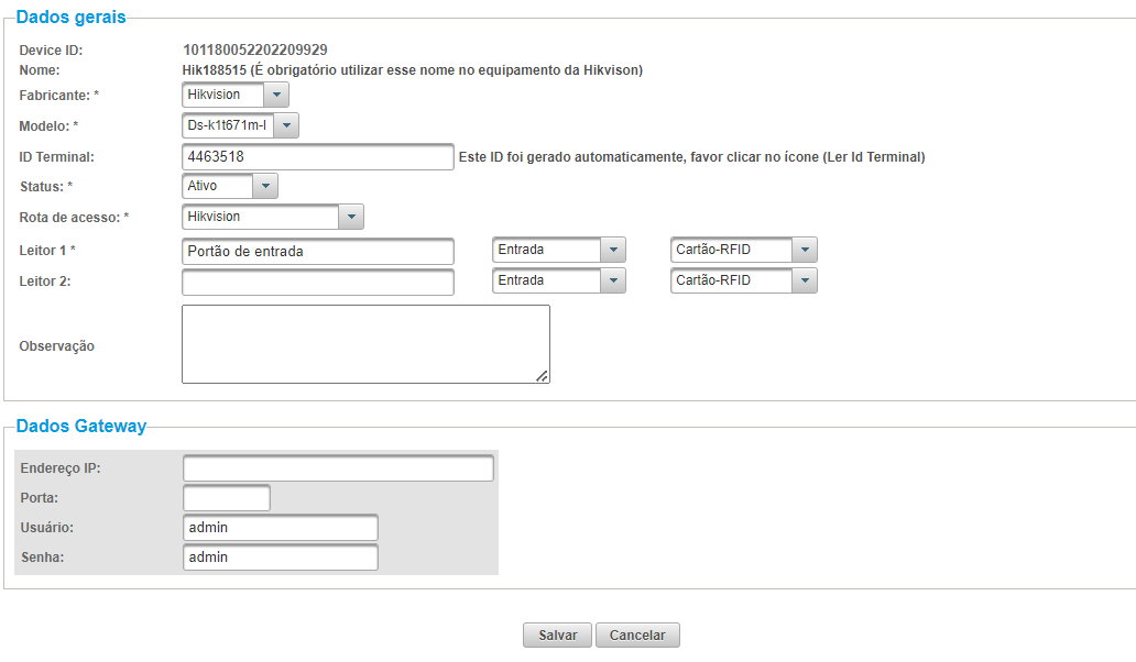 Instalação do leitor facial da Hikvision – Central de Ajuda Condlink