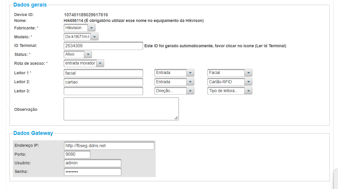 Instalação do leitor facial da Hikvision – Central de Ajuda Condlink